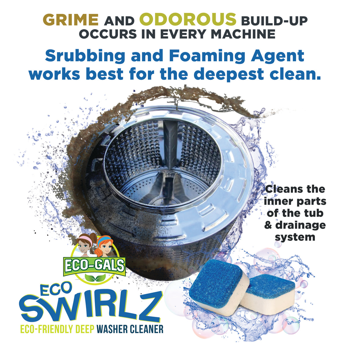 Eco-Swirlz: 24ct Washing Machine Cleaner (Year Supply) Eco-Friendly ...